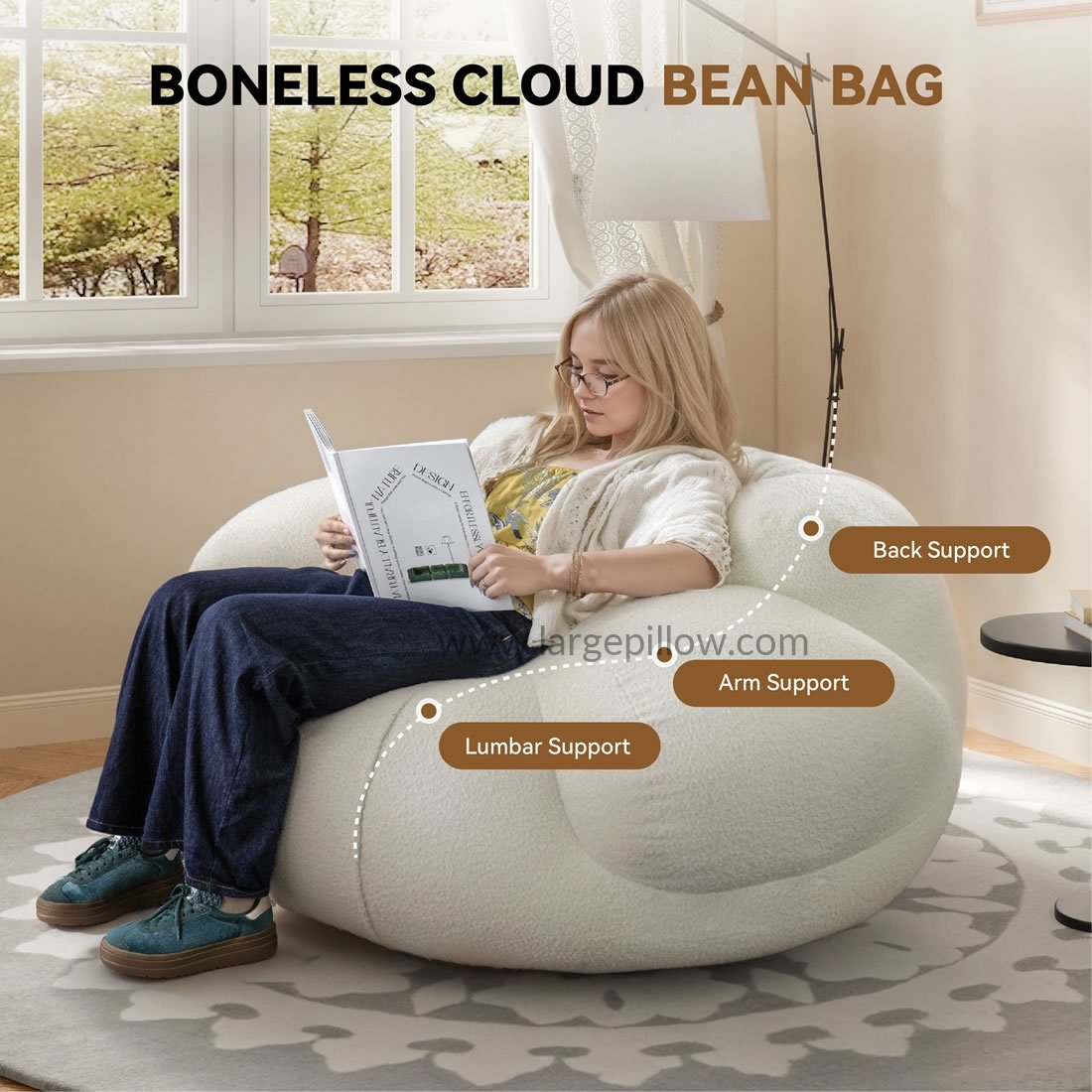 Sillón puff nube esponjosa: un asiento de salón de felpa para todos